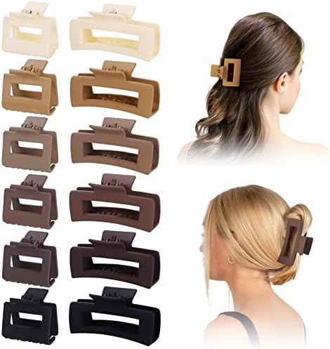 Amazon.com : 12 Pcs Rectangle Clips, Accessories for Women and Girls ...