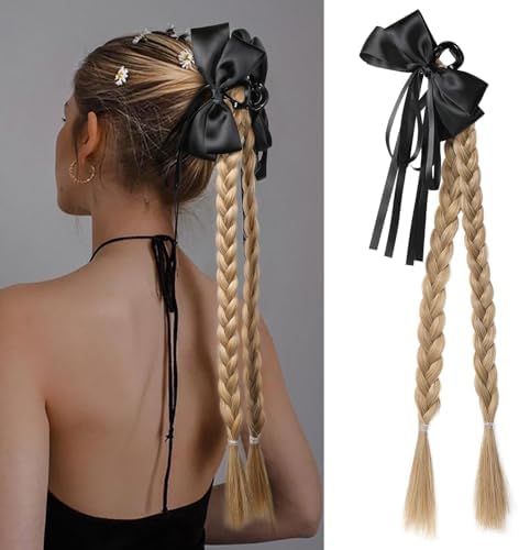 Amazon.com : HOOJIH Ponytail Extension Claw Clip Braided Ponytail ...