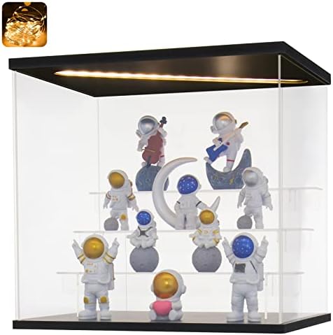 Acrylic Display Case with Removable 3-Tiered Shelves, Clear Display Box ...