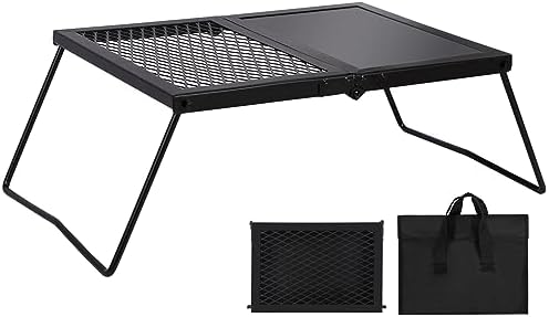 Amazon.com : REDCAMP Folding Campfire Grill Heavy Duty Steel Grate ...