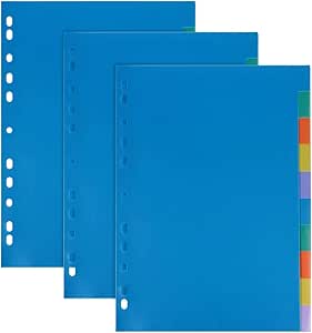 Amazon.com : Binder Dividers, FOME 3Pack Multicolor Binder Tab Dividers ...