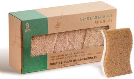 9Pcs Kitchen Natural Sponges for Dishes Natural Sponge - Eco Friendly ...