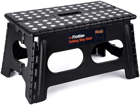Amazon.com: Casafield 9" Folding Step Stool with Handle, Black ...