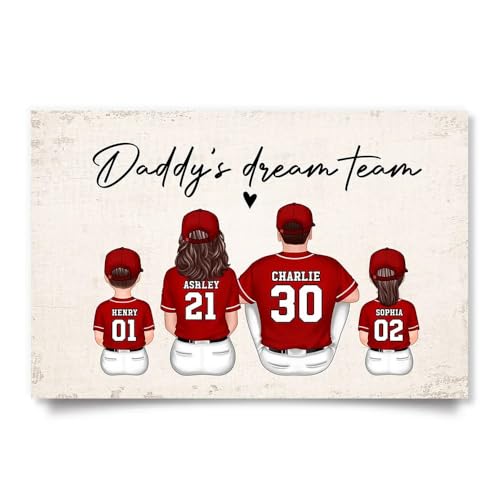 Amazon.com: Customized Poster Canvas Daddy's Dream Team Poster Baseball ...
