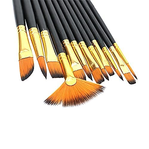 Acrylic Paint Brushes - Pack of 12 Professional, Wide and Fine Tip ...