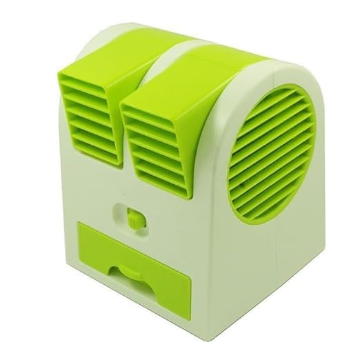 Mini Air Cooler with USB and Battery Powered Cooling Fan Dual Blower ...