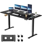 Amazon.co.jp: Alebert 昇降デスク スタンディングデスク 昇降式デスク 幅100*奥行60cm 電動 上下昇降デスク 高さメモリー機能 静音 収納フック付き パソコンデスク ...