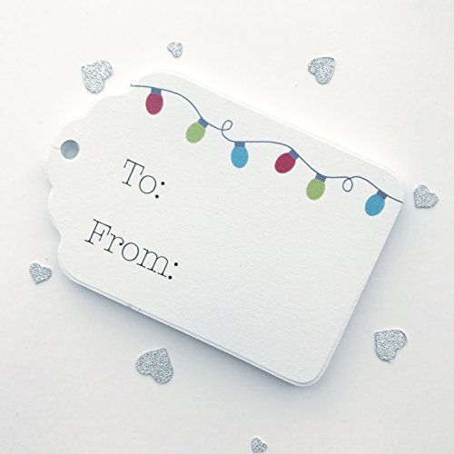 Amazon.com: Merry Christmas Gift Tags, Christmas Lights, Christ Gift ...