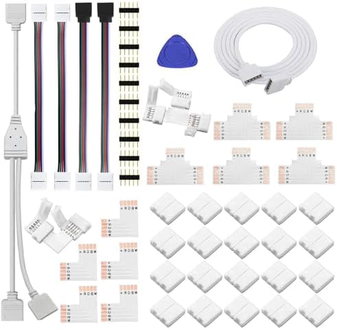SUNLINA LED Strip Connector 5PIN 12mm RGBW Connectors Kit-9.8FT ...