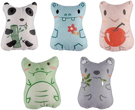 WIFUN Cat Catnip Toys, 5 Pack Cat Chewing Pillow Toys, Catnip Teeth ...