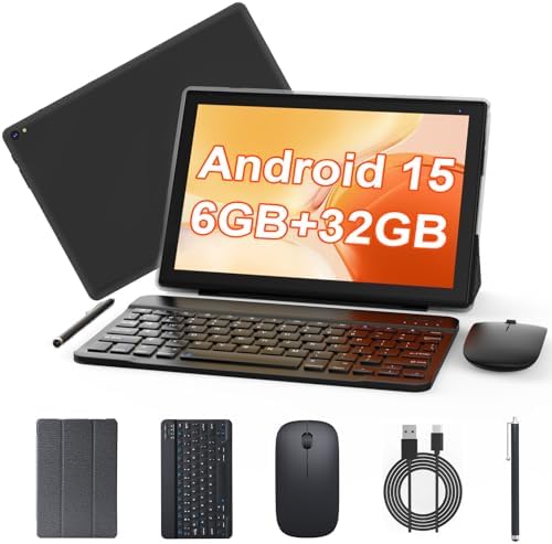 Amazon.com : 2 in 1 Tablet with Keyboard, Android 15 Tablet 10 inch ...