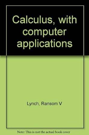 Buy Calculus, with computer applications Book Online at Low Prices in ...
