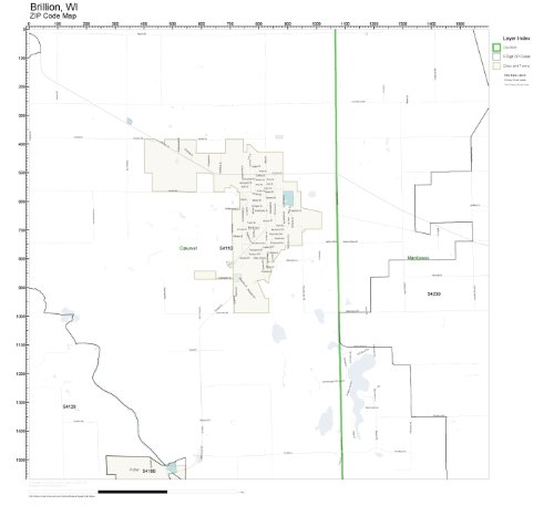 ZIP Code Wall Map of Brillion, WI ZIP Code Map Not Laminated: Amazon ...