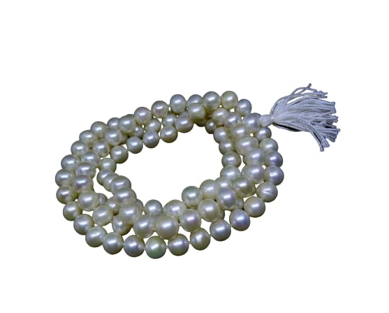 All Stone 108 Beads Pearl Mala Original Certified Fresh Water Pearl Ki ...