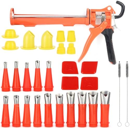 Cartlant Silicone Caulking Gun with 15 Nozzles Tips, Heavy Duty Sealant ...