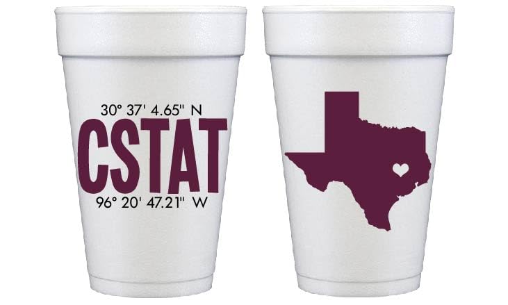 Amazon.com: College Station (Texas) Foam Disposable Cups 10 Pack ...