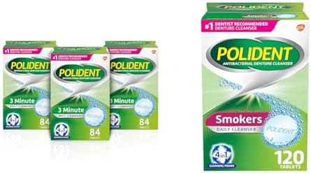 Amazon.com : Polident Denture Cleanser Tablets Bundle - 3 Minute ...
