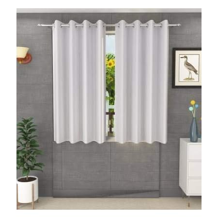 Buy Parda Sansar Polyester Blend Solid Eyelet Window Curtains, Window ...