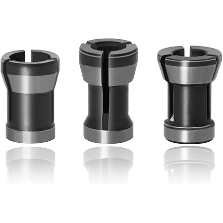 Mesee 3 Pieces Router Collet Chuck, 6mm 6.35mm 8mm Router Bit Collet ...