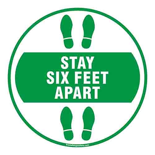 buysafetyposters.com - Stay Six Feet Apart Floor Sign in English Eco ...