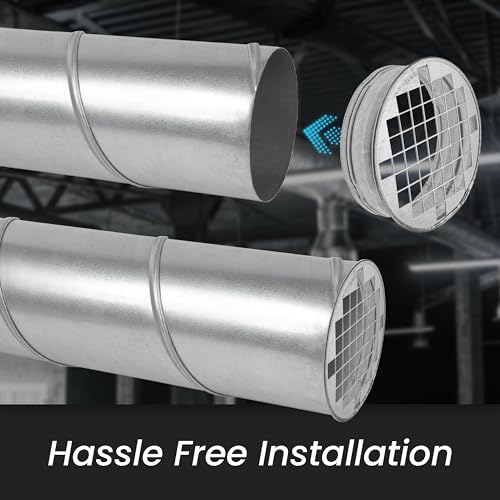 Snapklik.com : 5" Inch (net 3/8" X 3/8" In) Steel Mesh Duct End Cap