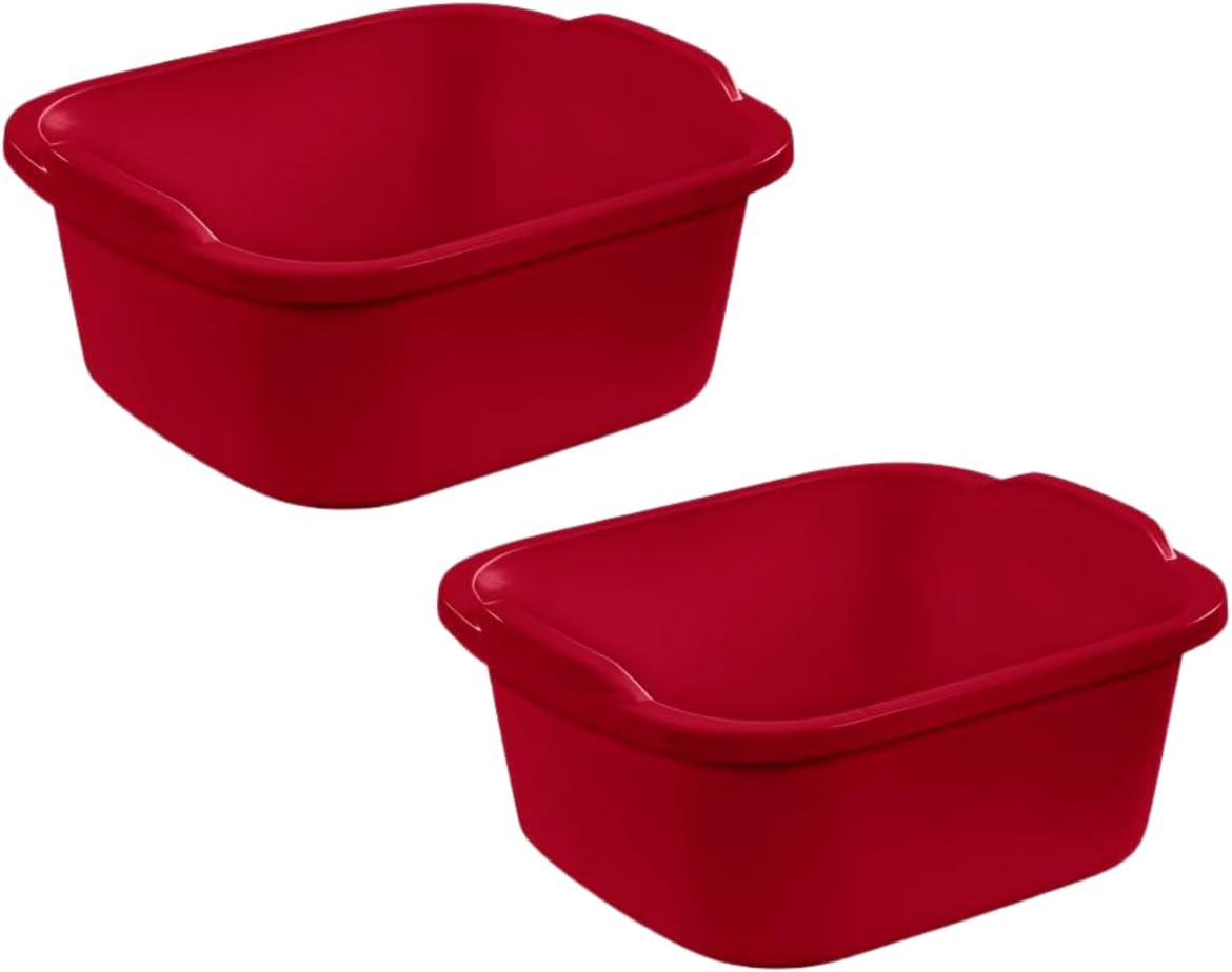 Amazon.com: 2-Pack Dish Pans for Kitchen Sink, Plastic Tub Dishpan Wash ...