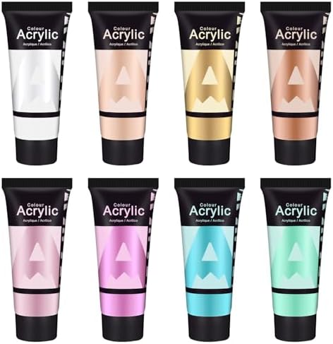 Amazon.com: AUREUO Metallic Acrylic Paint Set - 8 Pearlescent Colors 0. ...