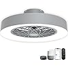 JHHF Ceiling Fan with Lights Remote Control,Dimmable Fan Lighting, 20 ...