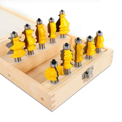 10 Pcs Kit Router Bits Set Architectural Molding Router Bit Set 1/2 ...