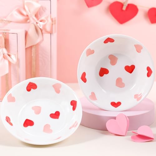Amazon.com | Whaline 2Pcs Heart Shaped Plate Ceramic Dessert Plate Pink ...