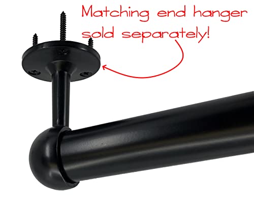 Snapklik.com : 48 Heavy Duty Round Closet Rod 32mm Diameter Black ...