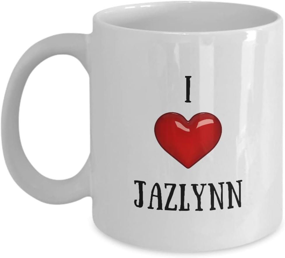 Amazon.com: Playful Fox I Love Jazlynn Coffee Mug With Name Jazlynn Mug ...