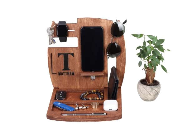 Personalised Wooden Docking Station, Personalised Docking Station Desk ...