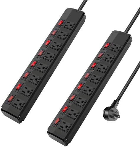 Amazon.com: 2PCS 8 Outlet Heavy Duty Power Strip with 8 Individual ...