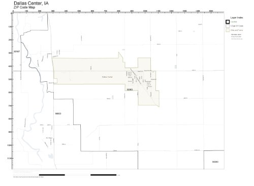 ZIP Code Wall Map of Dallas Center, IA ZIP Code Map Not Laminated ...