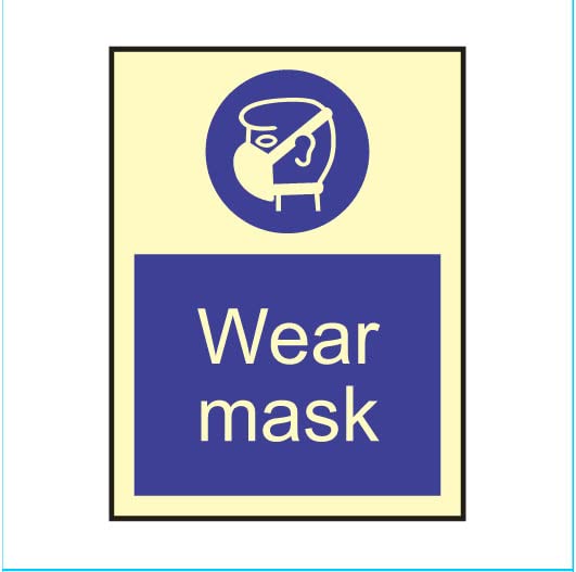 Wear mask Safety Sign PVC Waterproof Sticker : Amazon.in: Industrial ...