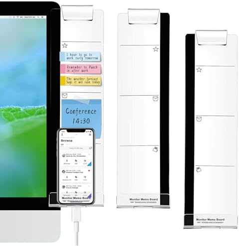 Amazon.com : Monitor Memo Board, 4PCS Transparent Computer Monitor Side ...