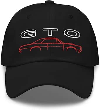 1967 GTO Red Line Outline American Muscle Car Dad hat Embroidered at ...