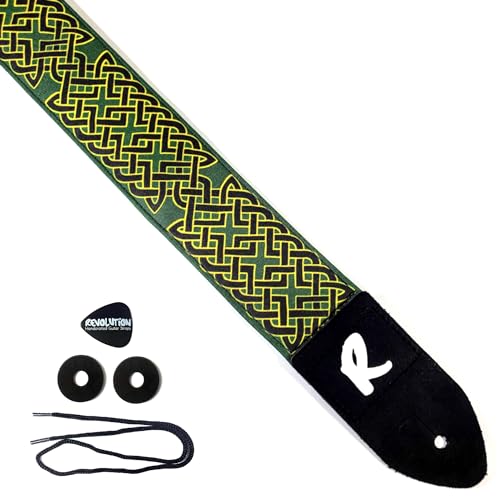 Amazon.com: Celtic Guitar Strap, Irish Knots Guitar Strap, Genuine ...