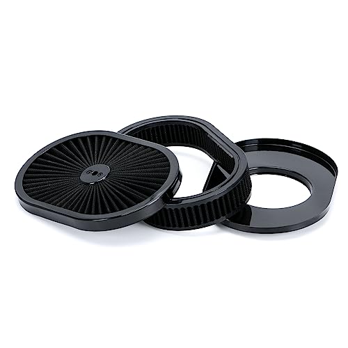 Snapklik.com : 12x2 Oval Air Cleaner Filter Assembly 5-1/8 Carb Neck w ...