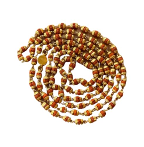 DeepMines Rudraksha Capping Gold Mala Original Certified A1 Rated ...