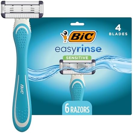 Amazon.com: BIC EasyRinse Sensitive Anti-Clogging Men's Disposable ...