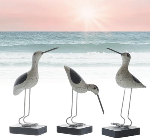 Amazon.com: NZLTQO 3Pcs Creative Seagull Figurine Set, Wooden Seabird ...