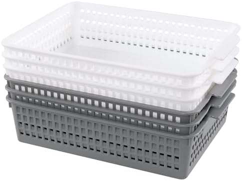 Amazon.com: Qskely 6-Pack A4 Paper Storage Baskets File Trays Baskets ...