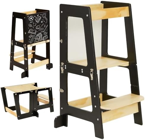 Kids Step Stool, Kitchen Stool, Aid for Toddlers, Wooden Learning ...