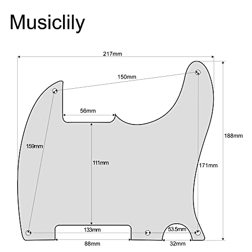 Musiclily 5 Hole Tele Pickguard Blank for Fender USA/Mexican Telecaster ...