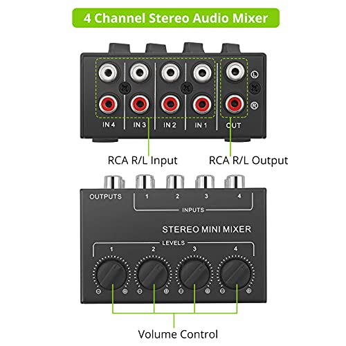 Snapklik.com : LiNKFOR 4 Channel Stereo Audio Mixer CX400 Metal Shell ...