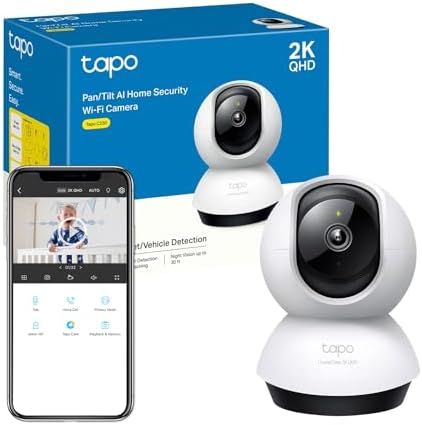 Tapo 2K QHD Pan/Tilt Security Camera, AI Detection, Privacy Protection ...