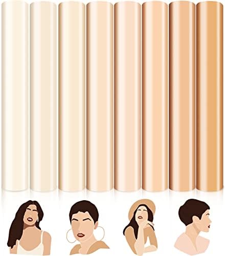Amazon.com: Whaline 8 Sheet Skin Tone Heat Transfer Vinyl Cream Camel ...