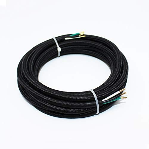 18/3 10Ft Cloth Covered Wire Lamp Cord Vintage Electrical Rayon Braided ...
